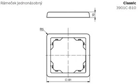 ABB Classic rámeček jasně bílá 3901C-B10 B1