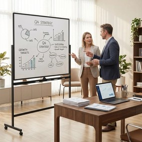 Costway Mobilní tabule oboustranná magnetická tabule se stojanem 2 nastavitelné