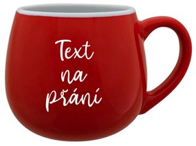 TEXT NA PŘÁNÍ - červený keramický hrníček 300 ml