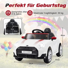 Costway Dětské autíčko 12 V BMW Mini Design Elektrické autíčko pro děti