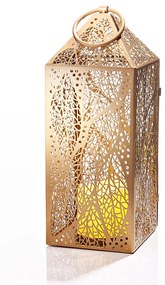 Weltbild Kovová lucerna Gold s LED svíčkou