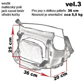 Cestovní taška pro psy  s chlupatinou, no. 9, růžová, vel. 1