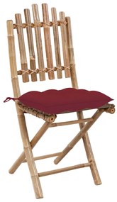 Skládací zahradní židle s poduškami 2 ks bambus,  3064011