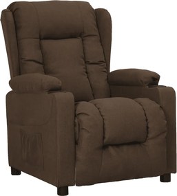 Polohovací křeslo hnědé textil 339052