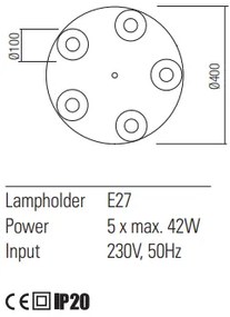Redo Závěsné svítidlo IWI ø 40 cm Barva: Černá