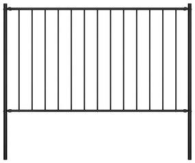 Plotový panel Woerden se sloupky ocelový 1,7x1 m černý 145210