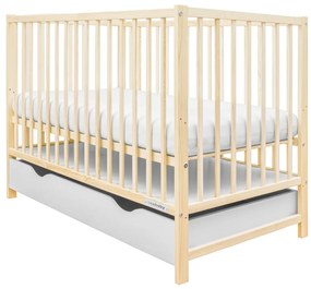 Dětská postýlka se šuplíkem New Baby BASIC přírodní