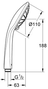 GROHE 27221000 - Ruční sprcha TEMPESTA COSMOPOLITAN 100 3 proudy lesklý chrom