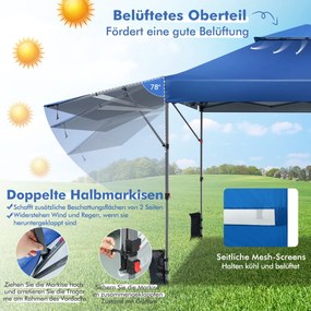 Costway Sun Shade Tent Pop-up Canopy Stan 300 × 537 × 270-290 cm, modrý