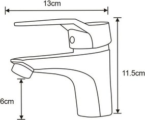 Mexen Caro umyvadlová baterie, černá, 746600-70