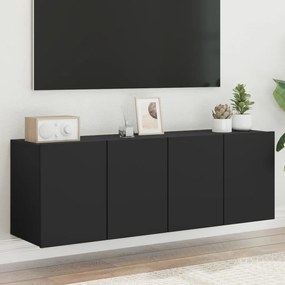 vidaXL TV skříňky nástěnné 2 ks černé 60 x 30 x 41 cm