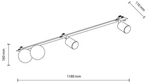 Podhledové bodové svítidlo VOX 2xG9/8W/230V + 2xGU10/10W černá