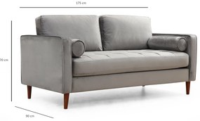 Designová sedačka Jarmaine 175 cm světle šedá