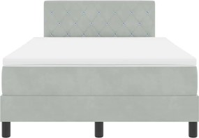 Postel s boxspringem s matrací Světle šedá 120 x 200 cm samet 3339098