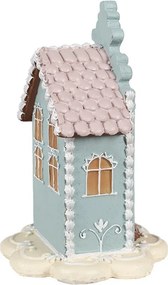 Modrá vánoční perníková chaloupka Gingerbread House - 13*13*20 cm