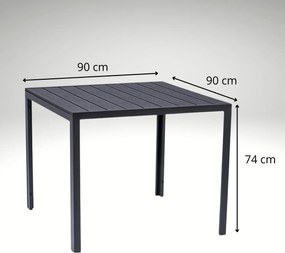 Vikio Venkovní malý zahradní set 90x90 pro 4 osoby DK301 antracit