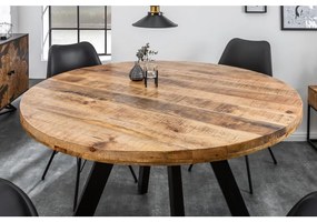 Massive home | Kulatý jídelní stůl z mangového dřeva Iron craft 120 cm