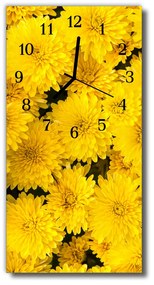 Skleněné hodiny vertikální Květiny žluté květy