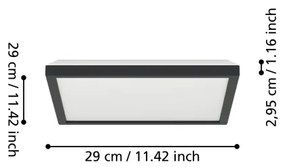Eglo 901466-LED RGBW St. koupel. svítidlo ROVITO-Z 13,4W/230V 29x29cm IP44 černá