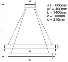 LED Stmívatelný lustr na lanku LED/65W/230V 3000-6500K chrom + dálkové ovládání