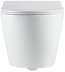 Invena Limnos, závěsná WC mísa se Swirlflush 490x370x360 mm + toaletní sedátko s pomalým zavíráním, bílá, INV-CE-93-001-L