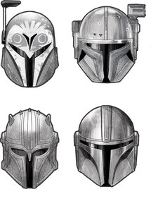 Komar Samolepka na zeď Star Wars The Mandalorian Helmets 50 x 70 cm, 4dílná