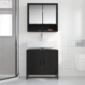 Sada koupelnového nábytku 2 ks Černý dub 65 x 33 x 60 cm 3402347