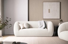 Bílá bouclé dvoumístná pohovka Cosmopolitan Design Essen 210 cm