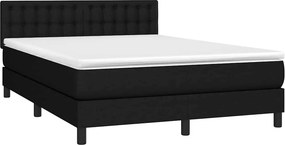 Box spring postel s matrací a LED černá 140x190 cm textil 3133471