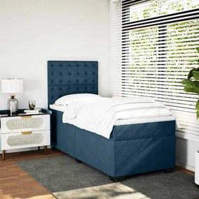 Box spring postel s matrací modrá 80 x 200 cm samet 3293078