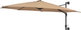 Nástěnný slunečník s kovovou tyčí - 300 cm | hnědošedý