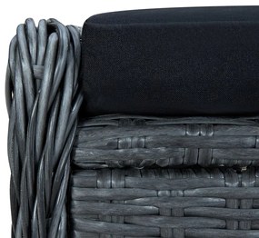 Zahradní sedací souprava Dingell - 2dílná - polyratan | tmavě šedá