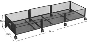 Kondela Organizér pod postel s kolečky, černá, TOMKO TYP 2