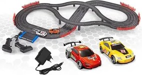 MaDe 11475 - Autodráha, 2 auta, 2 ovladače, s EU adaptérem, délka trat
