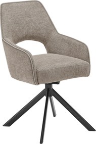 XXXLutz ŽIDLE S PODRUČKAMI, železo, tkaná látka, černá, šedohnědá SetOne by Musterring - Jídelní židle - 001475022803