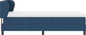 Postel s boxspringem s čelo Modrá 90 x 200 cm textil 3340009