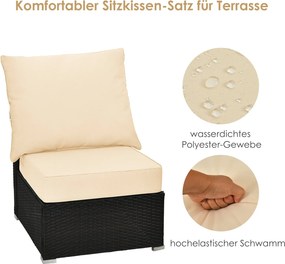 Costway Polštář na zahradní nábytek podsedák + opěrák 60 x 40 x 20 cm polštáře