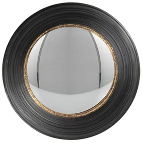 Zrcadlo Degaré s masivním černým rámem se zlatou linkou