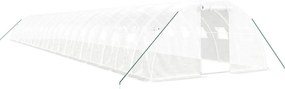 Skleník s ocelovým rámem bílý 88 m² 22 x 4 x 2 m 3188081