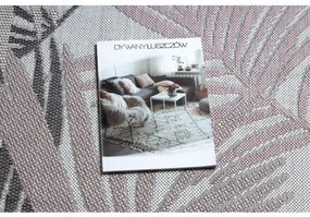 Dywany Luszczow Kusový koberec SISAL SION palmové listy, tropický 2837 ecru / růžový Rozměr koberce: 120 x 170 cm