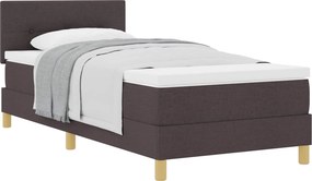 Postel s boxspringem s čelo Tmavě hnědá 100 x 200 cm textil 3338898