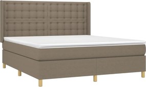 Box spring postel s matrací a LED taupe 180x200 cm textil 3139217