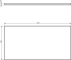 Mexen Uni, pracovní deska 90 cm, ořech, 91AXX-0904-464-18-86