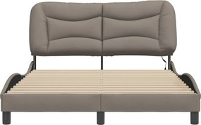 Rám postele s LED bez matrace Hvar Taupe 140x190 cm Látka 3213701