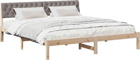 Rám postele Hnědá a taupe 180 x 200 cm Masivní borovicové dřevo 3394346