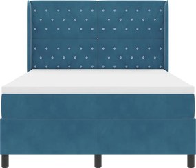 Postel s boxspringem s matrací s čelo Modrá 140 x 200 cm samet 3341958