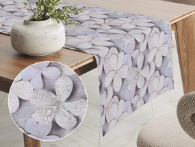Biante Dekorační běhoun na stůl PML-032 Designové květy na šedém 20x120 cm