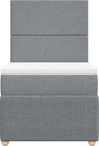 Box spring postel s matrací světle šedá 90x200 cm textil 3294232