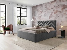 Manželská postel s úložným prostorem 160x200 SUELA - šedá
