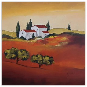 Gario Obraz na plátně Pohled na domy v krajině Rozměry: 30 x 30 cm
